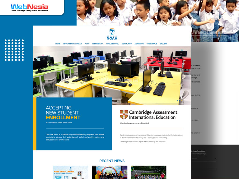 Website Profil Sekolah - Sekolah Noah | WebNesia Web Developer